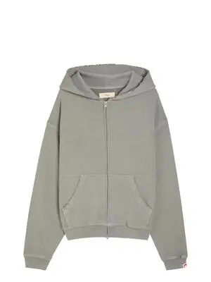 CHERRY LOS ANGELES Distressed Hooded Cotton Sweatshirt - Grey