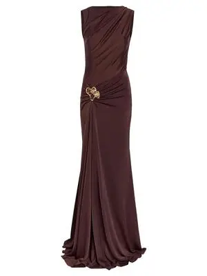 Rebecca Vallance Hazine Sculpted Stretch-jersey Maxi Dress - Brown