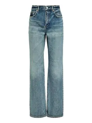 Alaïa Distressed Straight-leg Jeans - Denim