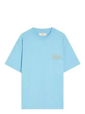 CHERRY LOS ANGELES 5 Star Logo-embroidered Cotton T-shirt - Light Blue