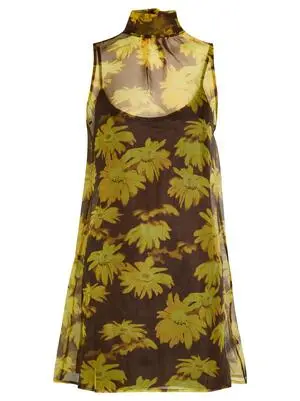 Staud Ablee Floral-print Organza Mini Dress - Multicoloured