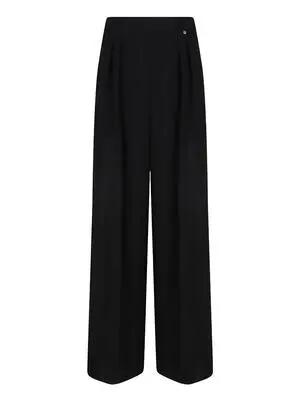 NISSA High-waisted Wide-leg Pants - Black