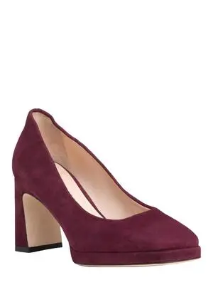 BEAUTIISOLES BY ROBYN SHREIBER Cristina Burgundy Suede Platform Pumps - Red