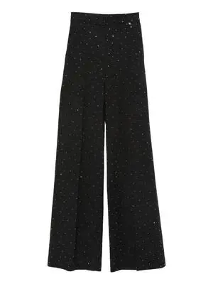 NISSA Rhinestone-embellished Brocade Pants