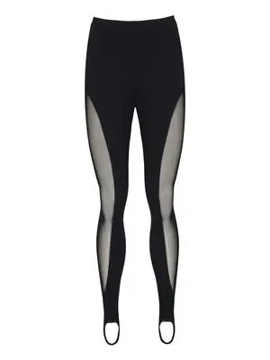 NO'DESIGN Sheer Detail Elastic Hem Navy Leggings - Blue