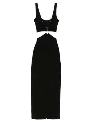 NISSA Cut-out Jersey Midi Dress - Black