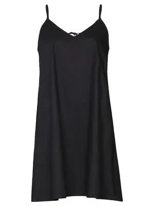 REISTOR Short Tent Cotton Dress With Back Tie - Black