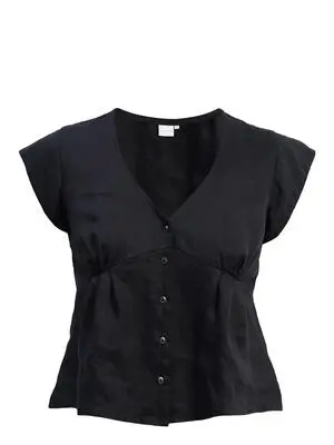 REISTOR Deep V-neck Short Top - Black