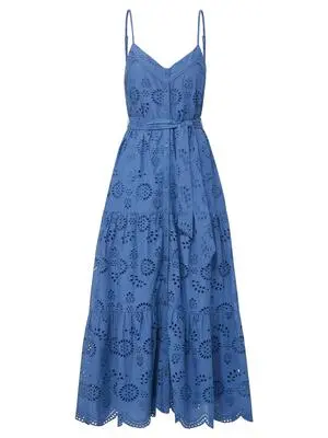 CHANGE OF SCENERY Addyson Dress In Steel San Andrés Eyelet - Blue