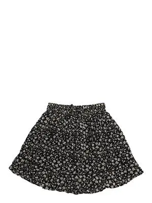 REISTOR Drawstring Short Printed Crepe Skirt - Black