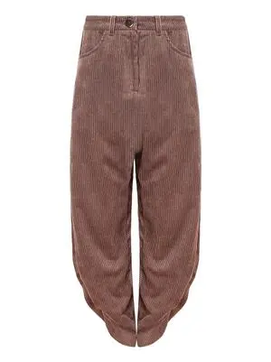 MANDRAGORA Loose Cut Corduroy Trousers Barro Cappuccino - Brown