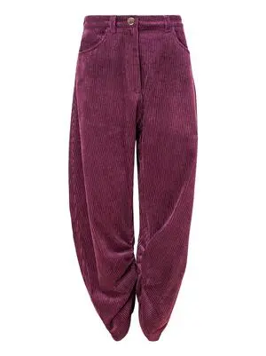 MANDRAGORA Loose Cut Corduroy Trousers Barro Raspberry - Pink