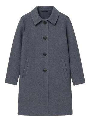 CONQUISTA Gray Wool Straight Coat - Grey