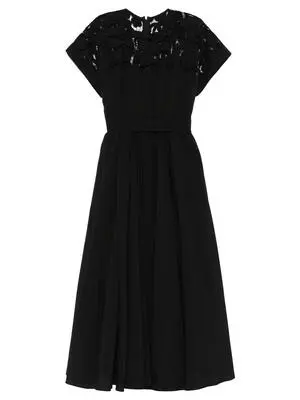 NISSA Lace-panel Midi Dress