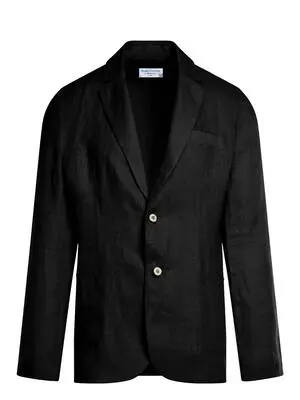 Haris Cotton Classic Linen Jacket - Black