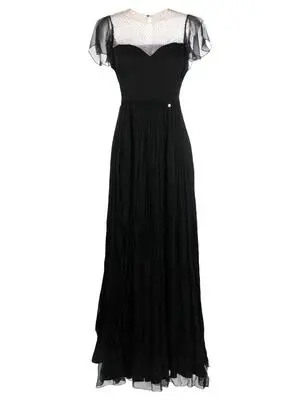 NISSA Crystal-embellished Silk Dress - Black