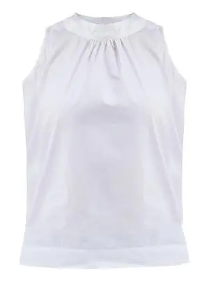 REISTOR High-neck Top With Gathers - White