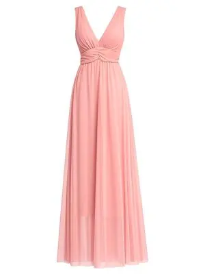 TANTRA SPAIN SL Long Tulle Dress With Straps, Pleated Waist, And Flared Skirt - Pink