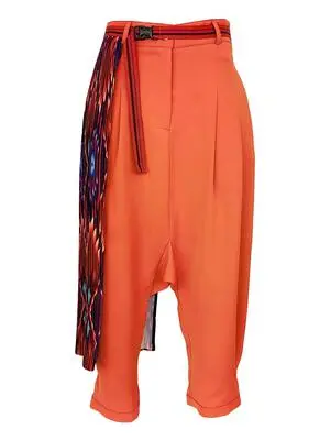 LALIPOP DESIGN Baggy Pants With Detachable Pleated Half-skirt - Orange