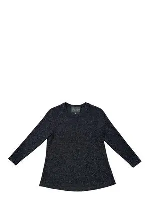 LINDSAY NICHOLAS NEW YORK Disco Glitter Bracelet Sleeve Top - Black