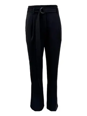 MONZLAPUR NEW YORK Crepe High-waisted Pant - Black