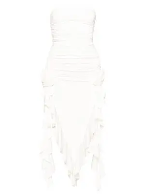 NISSA Floral-appliqué Midi Dress