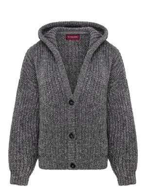 MANDRAGORA Alpaca And Merino Wool Hooded Cardigan - Grey