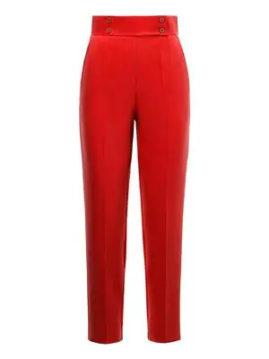 NISSA High Waisted Slim Pants - Red