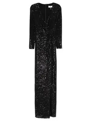 NISSA Sequinned Maxi Dress - Black