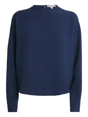 EDELINE LEE Jacquard Long-sleeve Top - Navy
