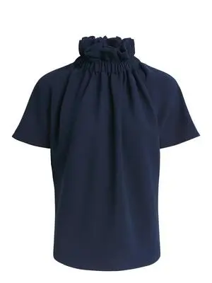 EDELINE LEE Ruff Blouse - Navy
