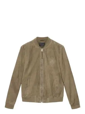 ALLSAINTS Suede Morten Bomber Jacket - Green
