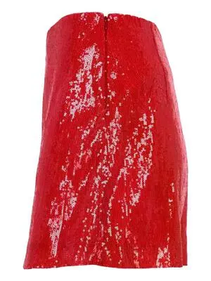 Alberta Ferretti Sequined A-line Mini Skirt - Red