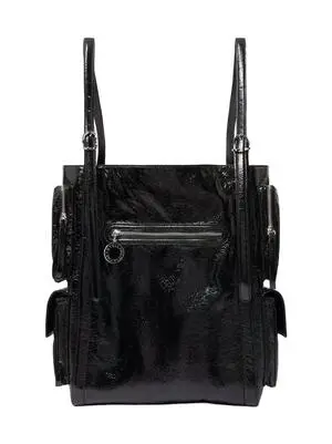 Stella McCartney Crinkled-finish Multi-pocket Tote Bag - Black