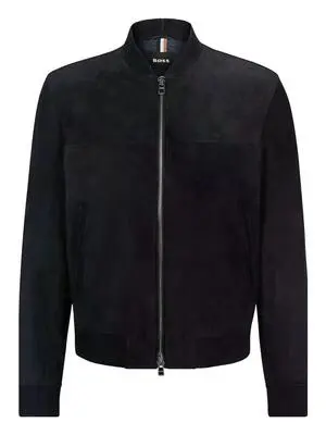 BOSS Suede Bomber Jacket - Blue