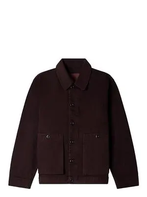 Sandro Flared-fit Denim Worker Jacket - Chocolate