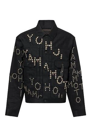 Yohji Yamamoto Stud-embellished Denim Jacket - Black