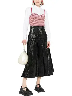 Red Valentino Houndstooth-pattern Bustier Bodysuit - Red