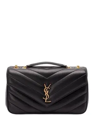Saint Laurent Loulou Medium Leather Shoulder Bag - Black