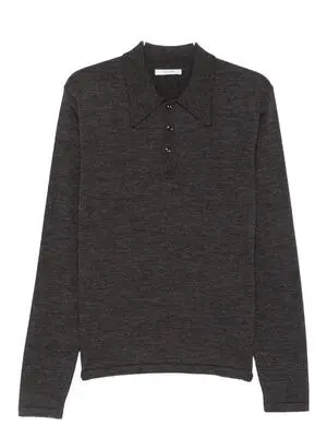 LEMAIRE Wool Polo Shirt - Brown