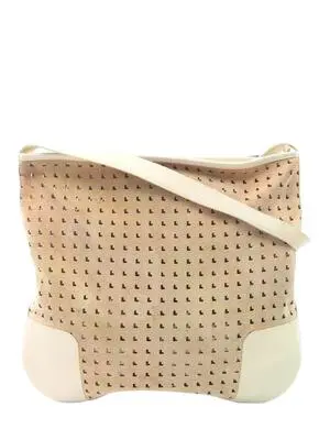Loewe 2000s Perforated Shoulder Bag - Neutrals