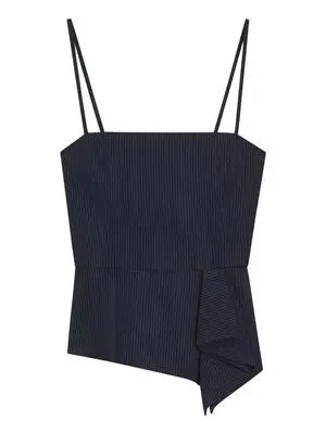 Hugo Pinstripe-pattern Peplum Top - Blue