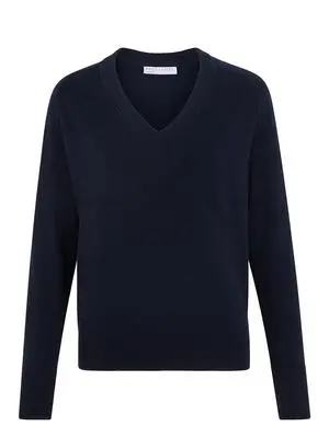PAUL JAMES KNITWEAR Celeste Deep V Neck Jumper - Blue