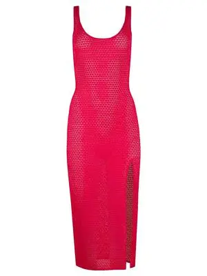 MONARCH Kendall Sleeveless Midi Dress Hot - Pink