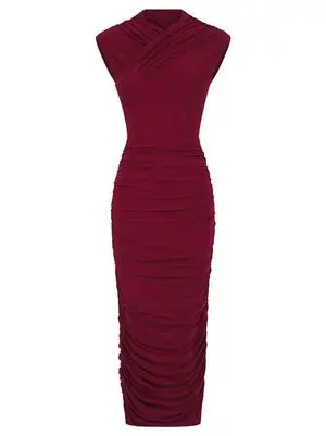 CELESTINE & MAE Kalina Midi Dress In Rumba - Red
