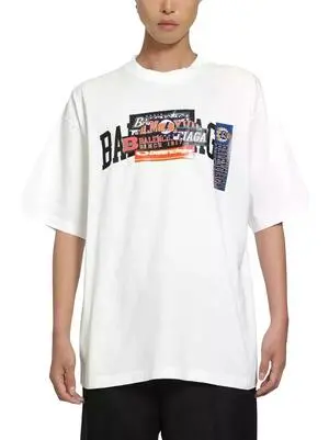 Balenciaga Bumper Stickers Graphic-print T-shirt - White