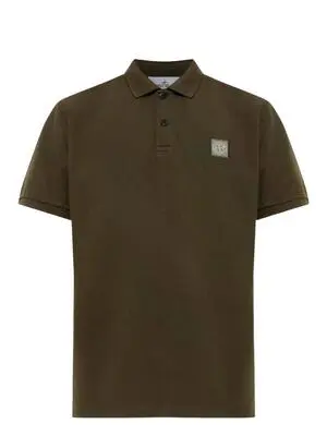Stone Island Logo-patch Short-sleeve Polo Shirt - Green