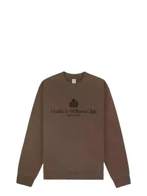 SPORTY & RICH Embroidered Crewneck Sweatshirt - Brown