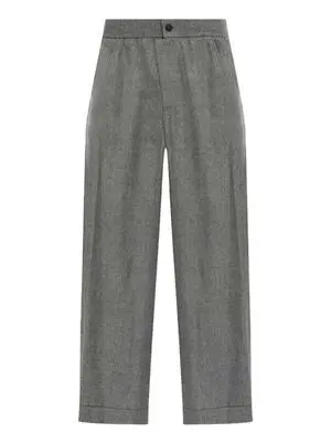 Giorgio Armani Elasticated-waistband Turn-up Trousers - Grey