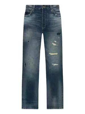 Emporio Armani Distressed Loose-fit Jeans - Blue